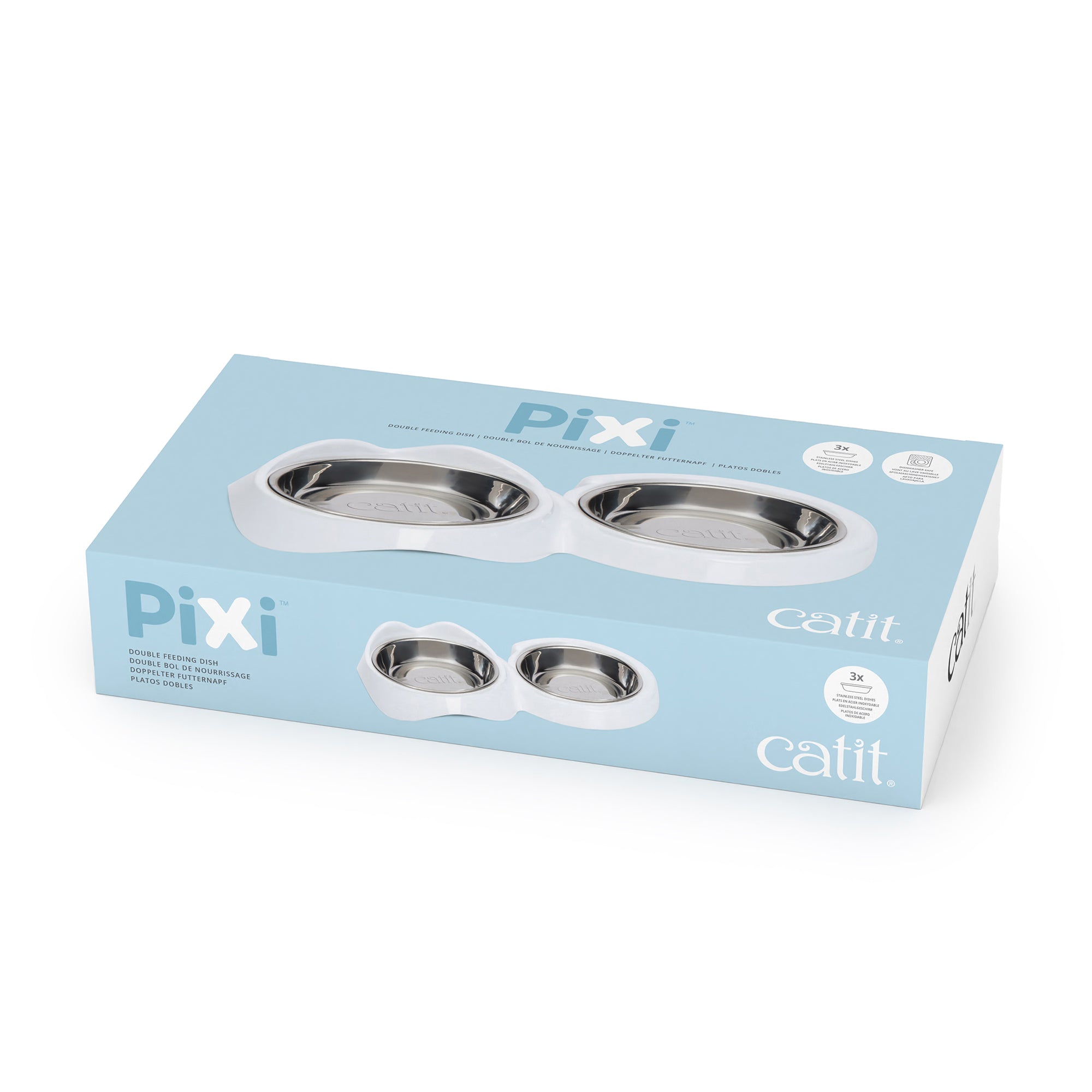CATIT PIXI COMEDERO DOBLE BORDE BAJO | PetPartners CL